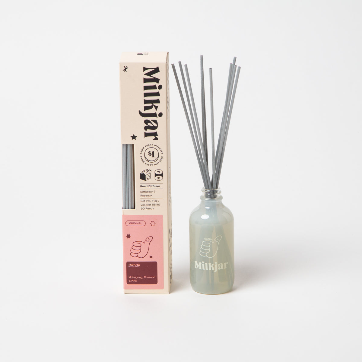 Milk Jar- Dandy Diffuser – Skip The Flowers Inc.